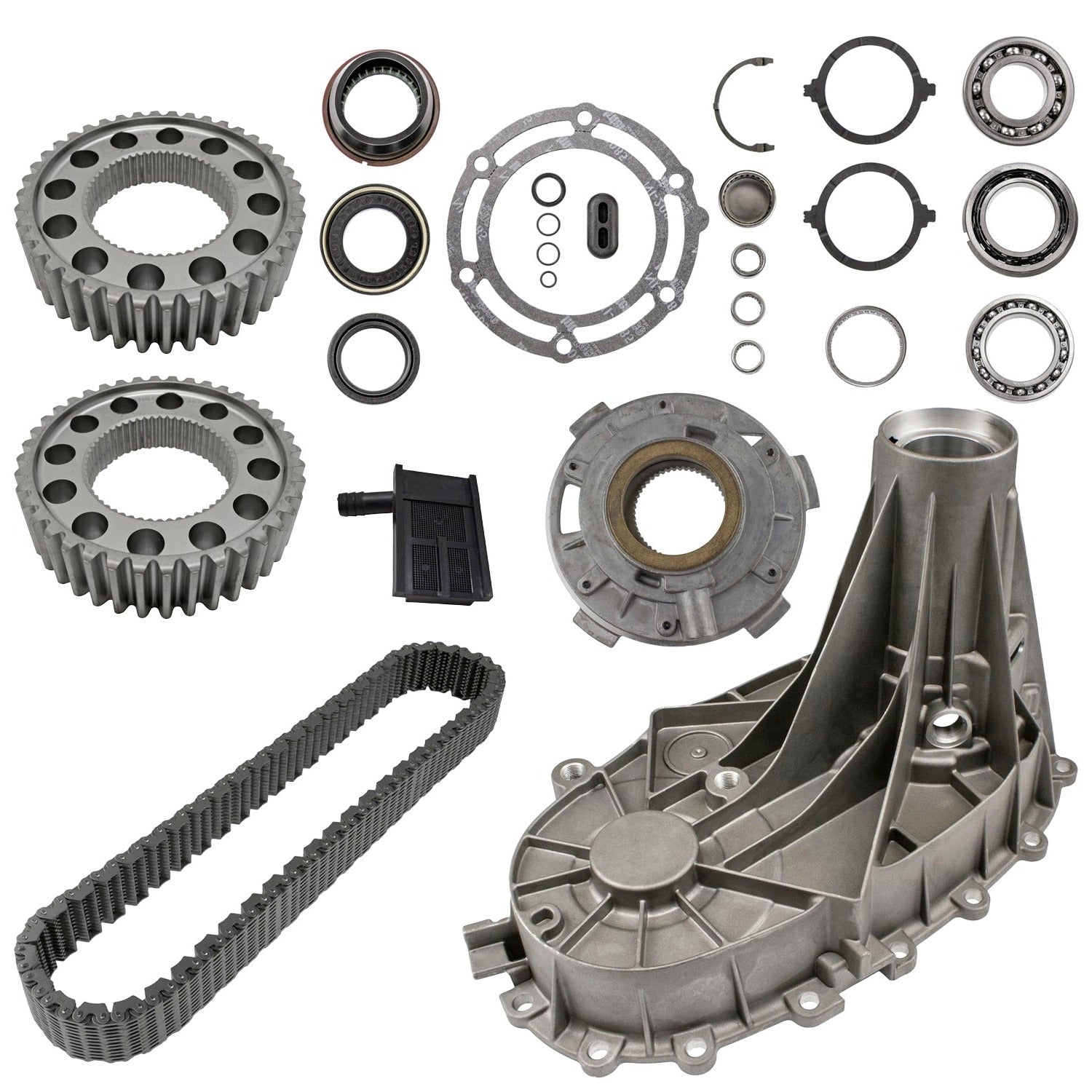 NP263XHD Transfer Case Rebuild Kit w/ Rear Half Bearings Chain Sprocke ...
